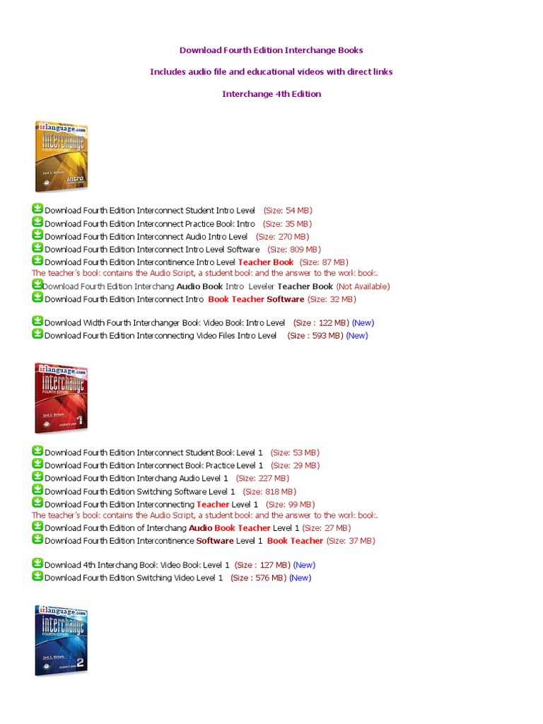Interchange 4th Edition Downloads | PDF