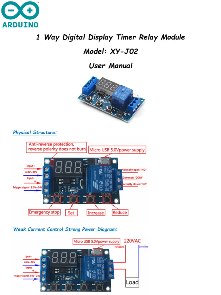 1 Way Digital Display Timer Relay Module Model: XY-J02 User Manual ...