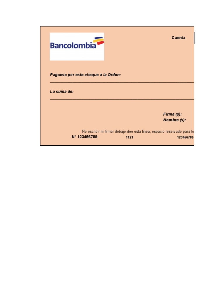 Formato de Cheque para Imprimir Gratis | PDF