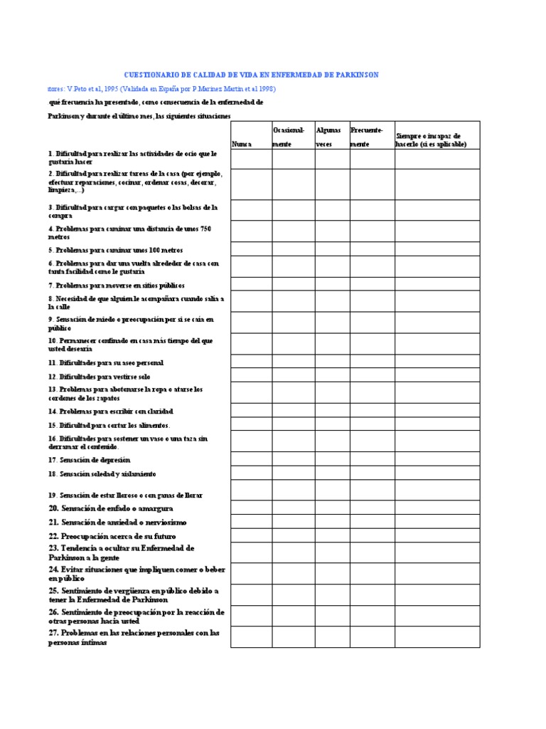 PDQ 39 | PDF | Bienestar | Medicina