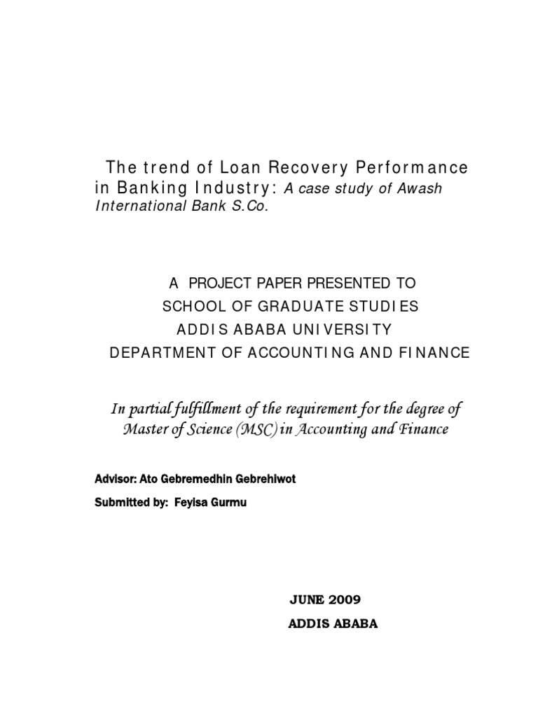 Feyisa Gurmu | PDF | Loans | Banks