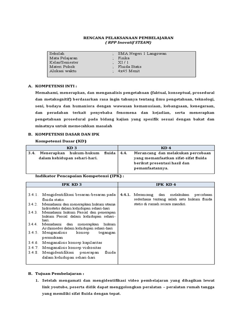 RPP Steam Dan Flipped | PDF | Karier & Perkembangan | Seni
