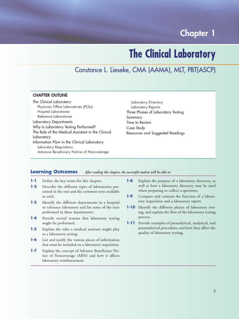 Meeting 1 - The Clinical Lab | PDF | Medical Laboratory | Blood Plasma