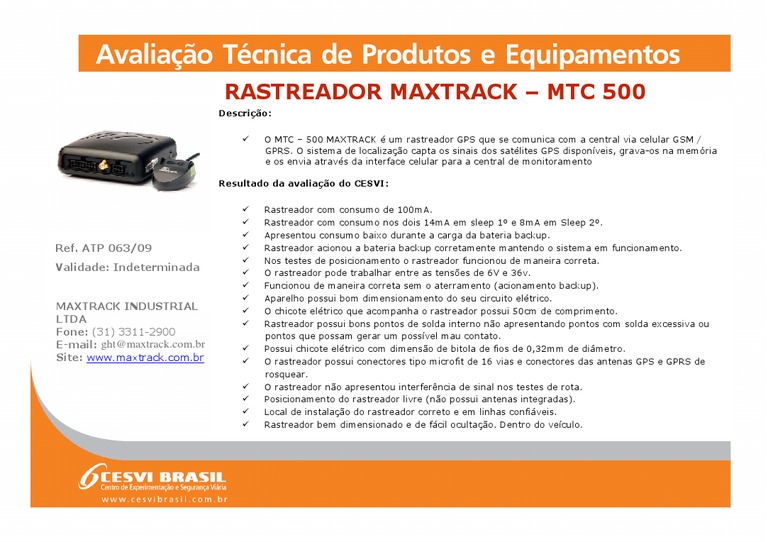 RASTREADOR MAXTRACK – MTC 500