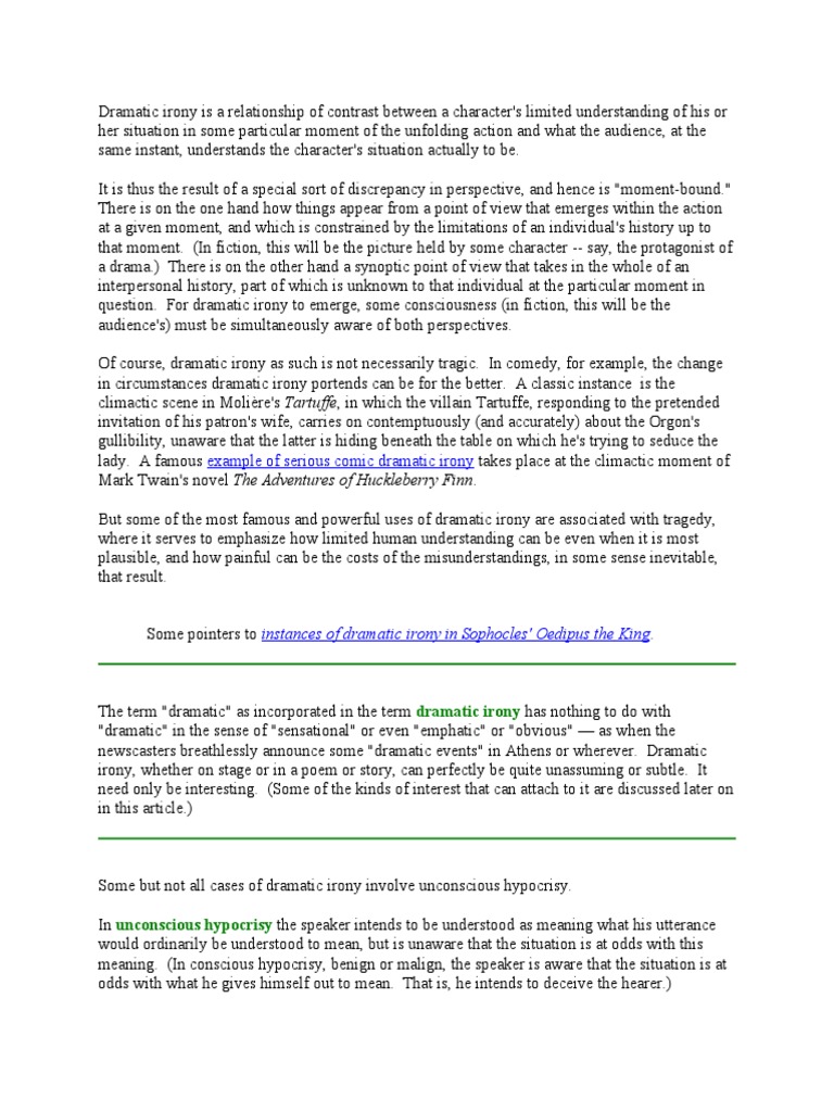 Example of Serious Comic Dramatic Irony | Download Free PDF | A Doll's ...