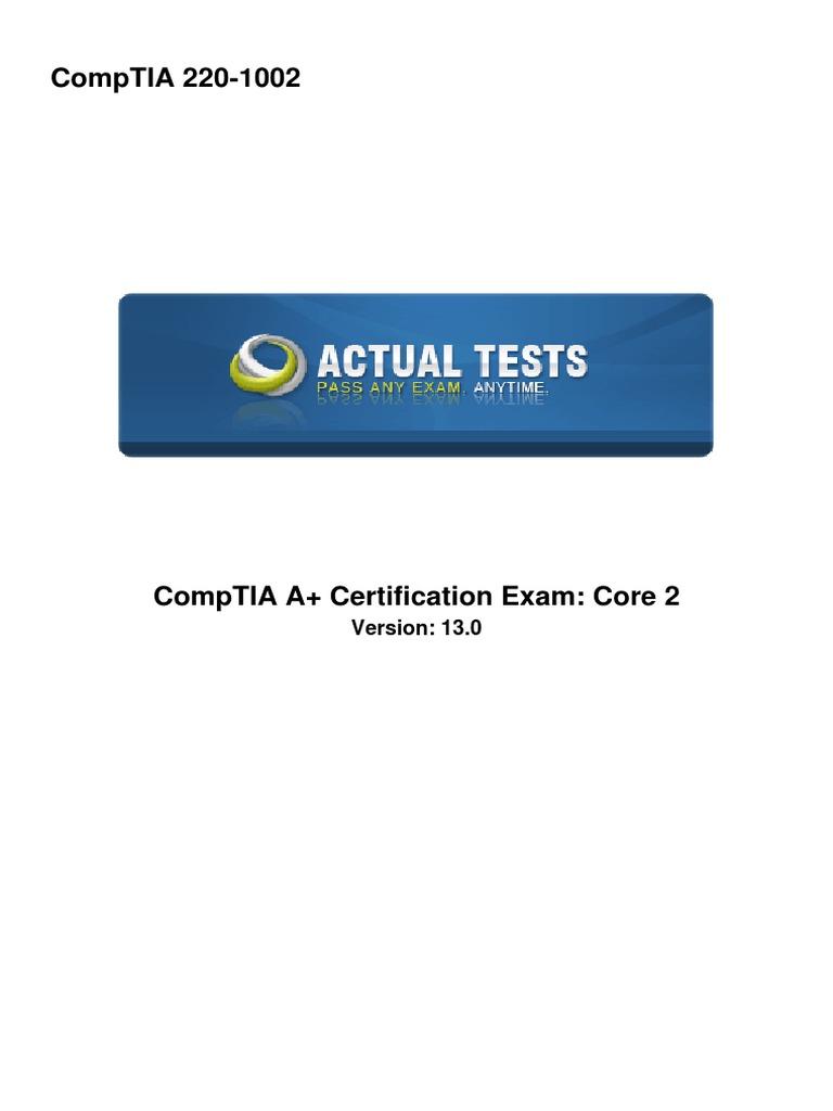 Comptia 220-1002 | PDF | Backup | Malware