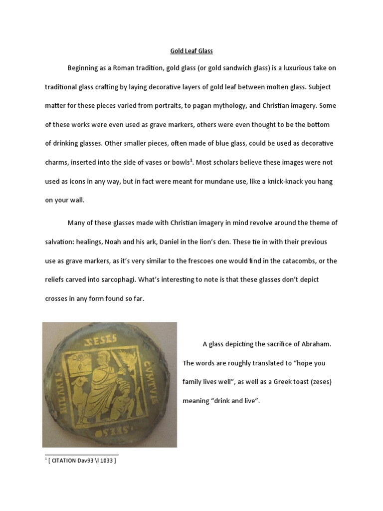 Gold Leaf Glass: (CITATION Dav93 /L 1033) | PDF