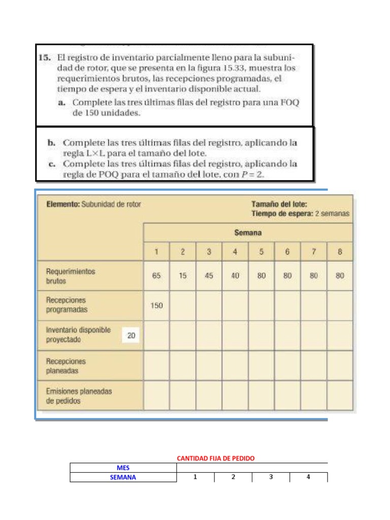 MRP EJERCICIO Final | PDF | Inventario | Business