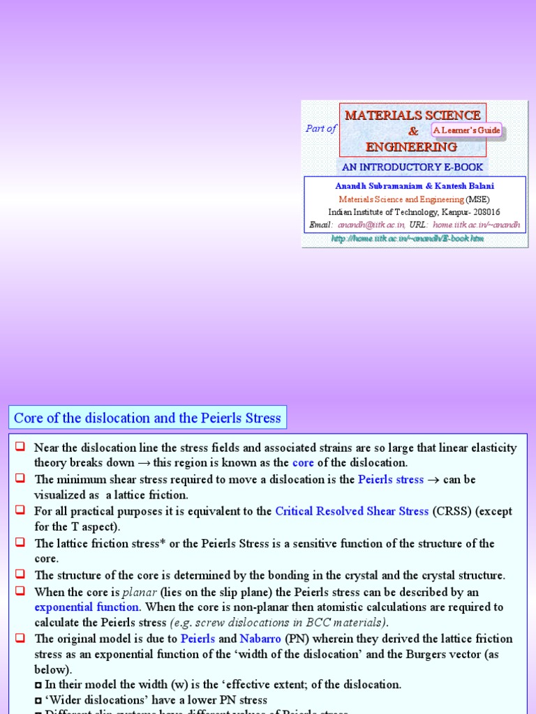Materials Science & Engineering | PDF | Dislocation | Stress (Mechanics)
