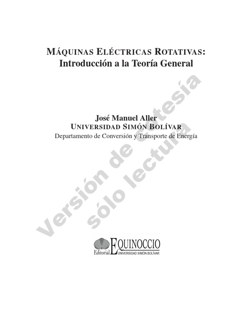 Maquinas Electricas Rotativas, Teoria General, JM Aller | PDF | Interacción fundamental | Campo ...
