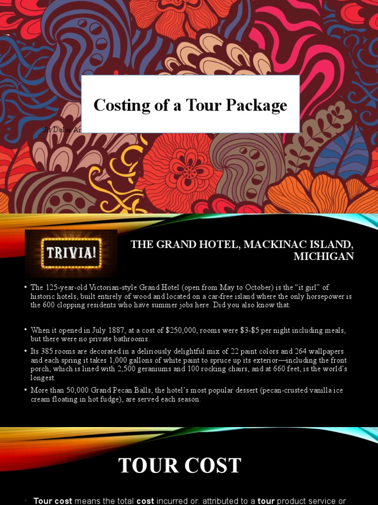 Costing of A Tour Package: Sit Dolor Amet | PDF | Pricing | Tourism