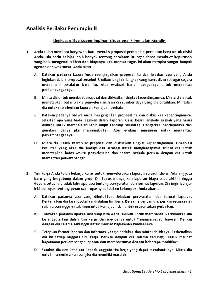 SLII Leader Behavior Analysis | PDF