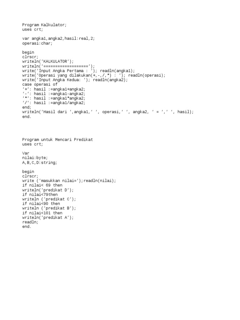 Uji Pascal | PDF | Metode & Bahan Ajar