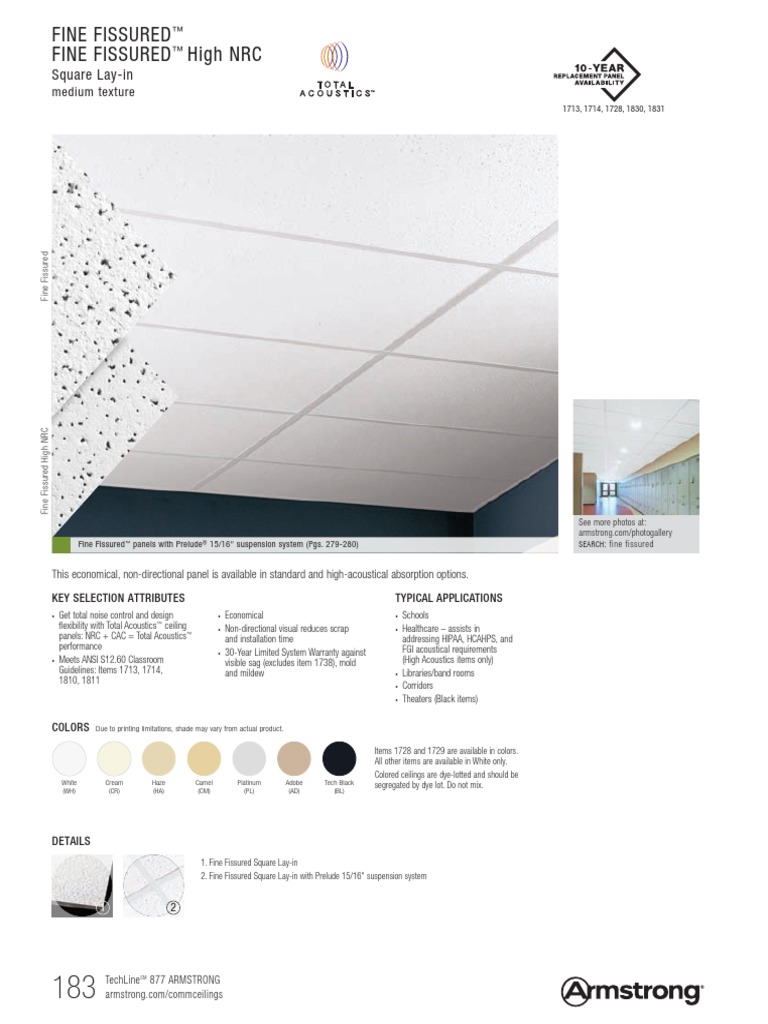 Armstrong - Fine Fissured & High NRC | PDF | Building Technology ...