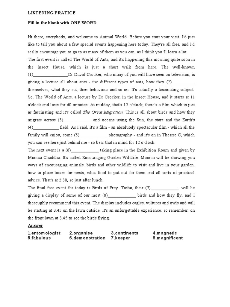 Answer Nguyễn Ngọc Bảo Khang - Listening Pratice 1 | PDF