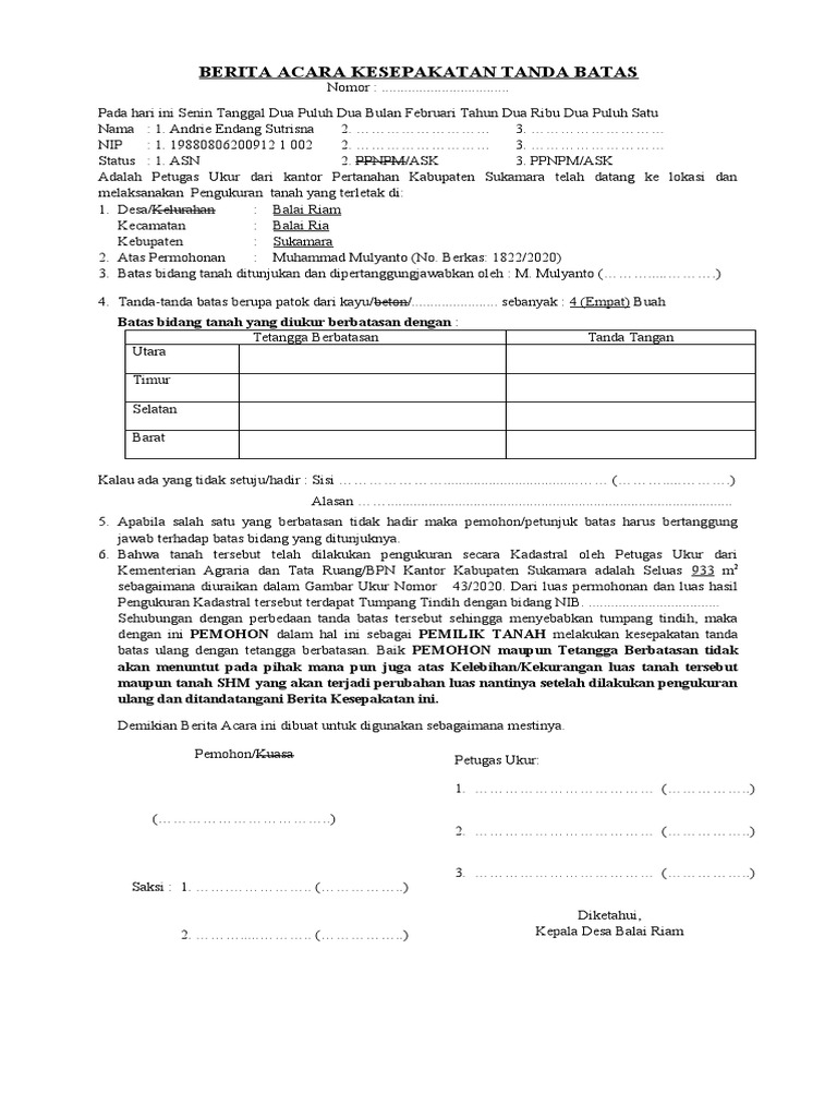 BA Kesepakatan Batas | PDF