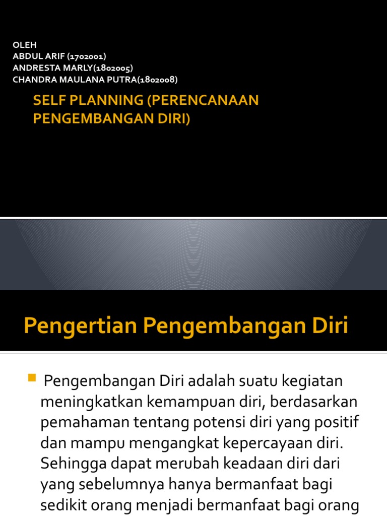 Self Planning (Perencanaan Pengembangan Diri) | PDF