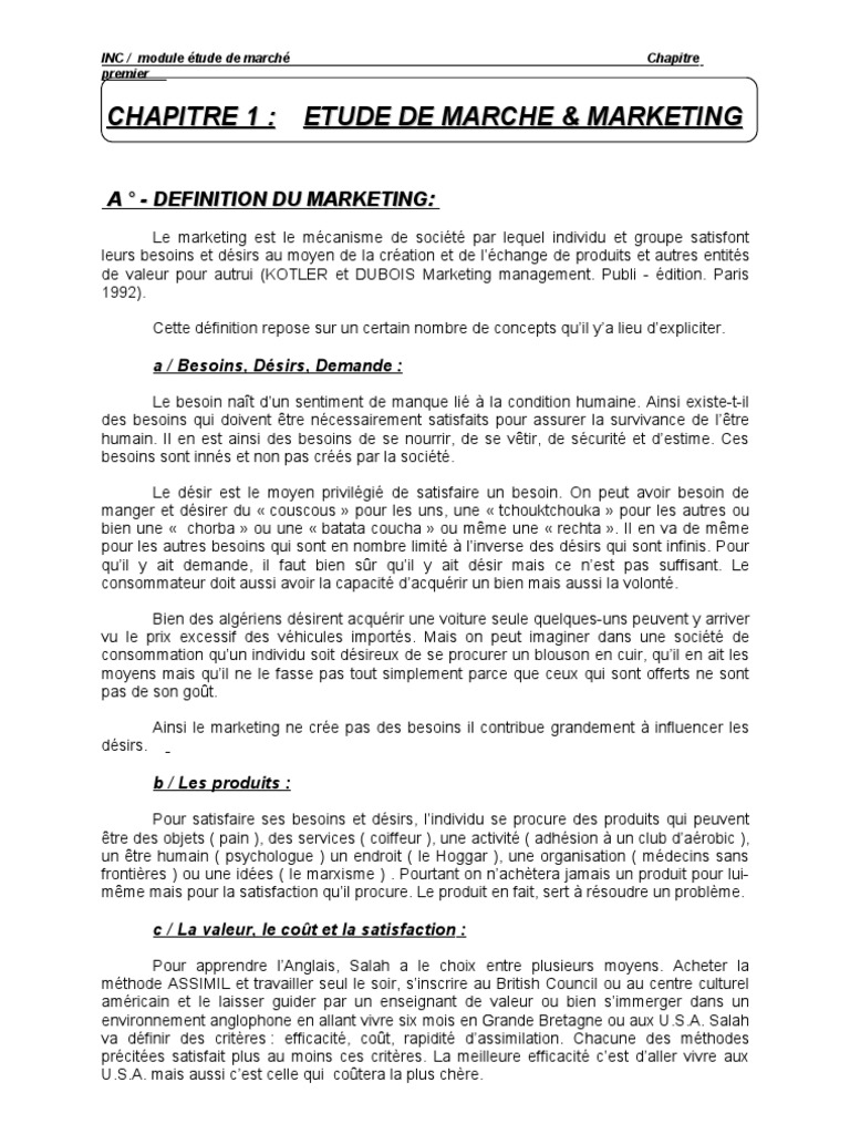Étude de marché et marketing essentiel | PDF | Sodles | Commercialisation