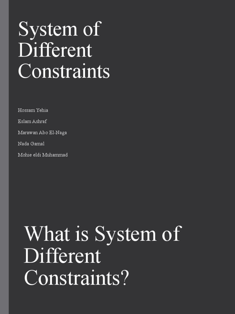 System of Different Constraints | PDF | Vertex (Graph Theory) | Graph ...