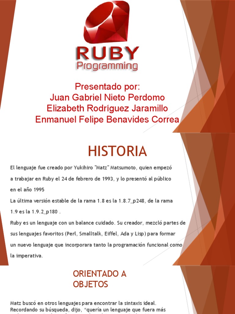 Ruby - Lenguaje de Programacion | PDF | Ruby (lenguaje de programación) | Paradigmas de programación