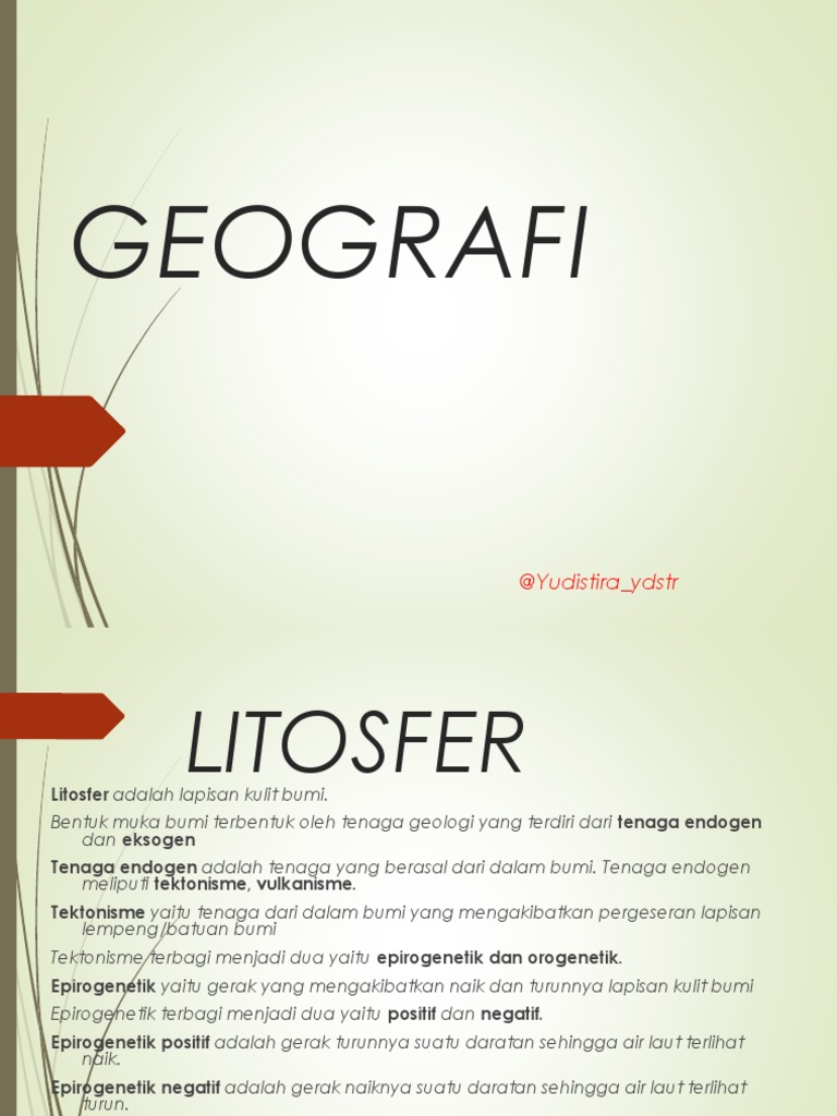 Geografi Litosfer Pedosfer Atmosfer | PDF