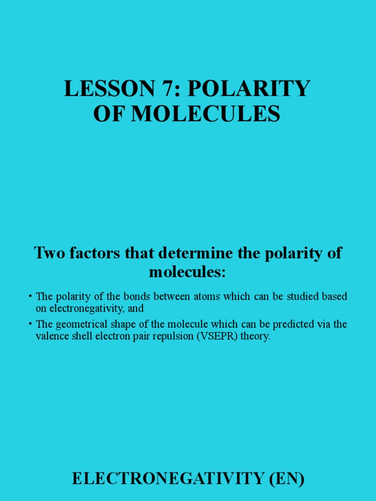 Factors Determining Molecular Polarity | PDF