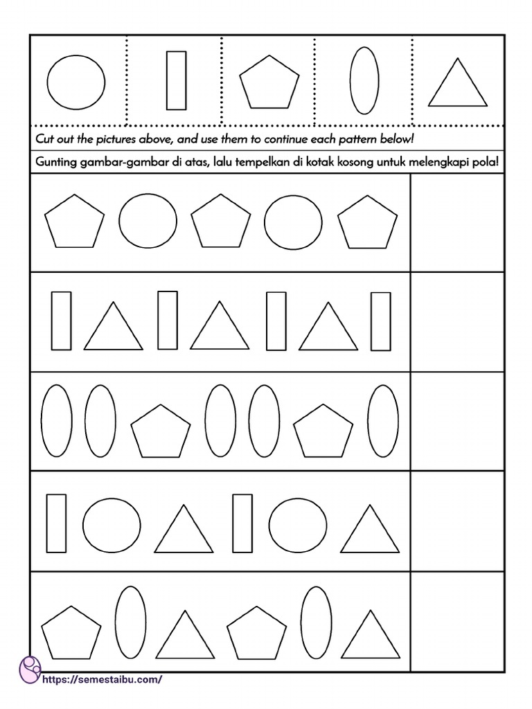 Lembar Kerja Anak TK Paud Melengkapi Pola 5 | PDF