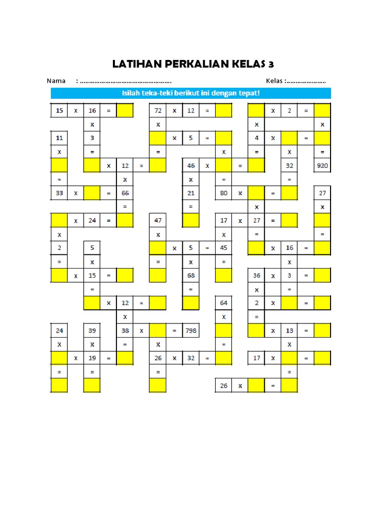 Latihan Perkalian Kelas 3 | PDF