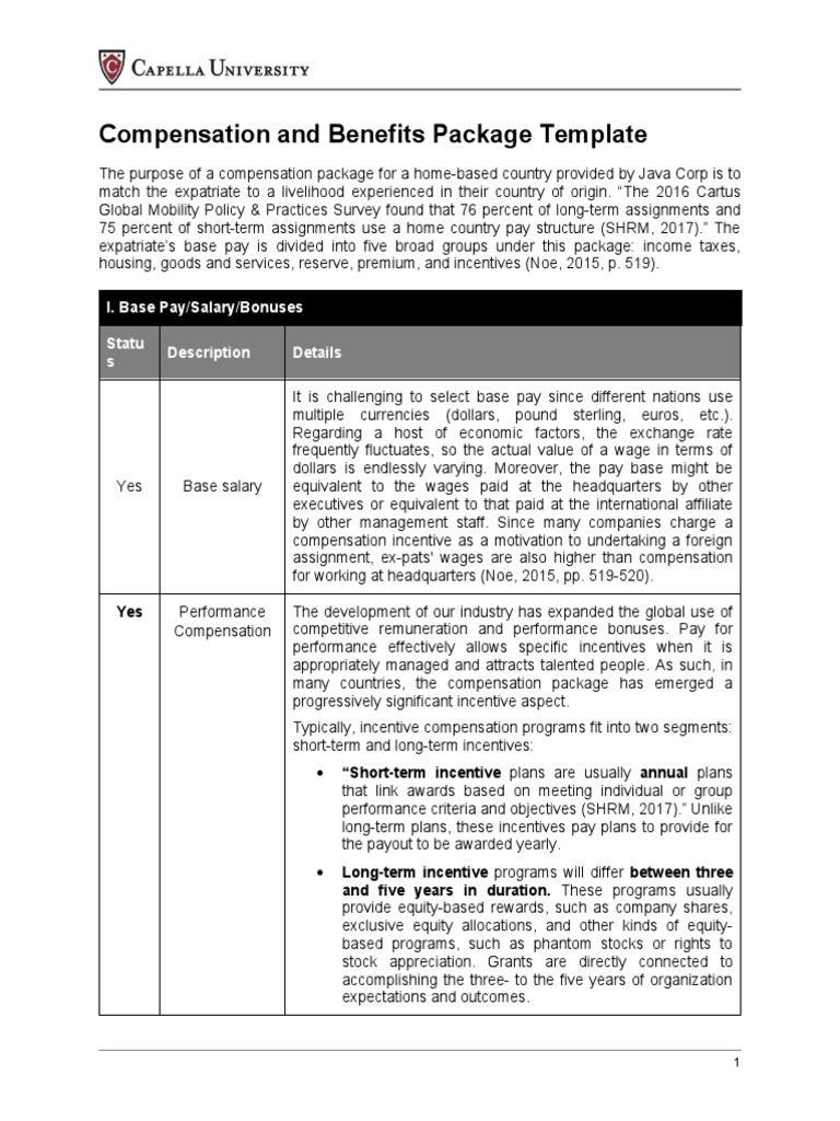 Expatriate Compensation Package Guide | PDF | Compensation And Benefits ...