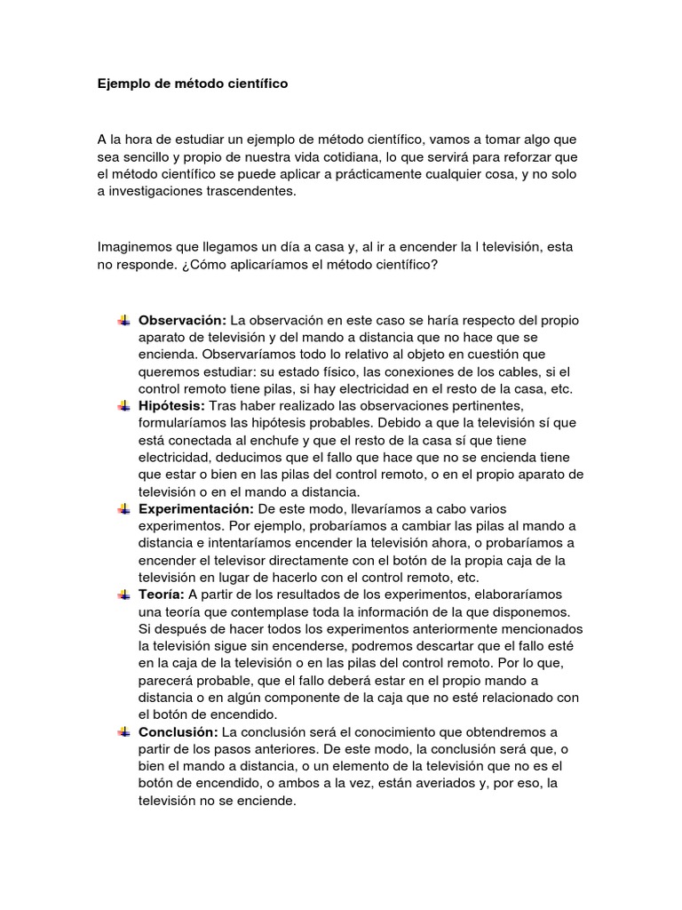 Ejemplo de Método Científico | PDF | Control remoto | Método científico