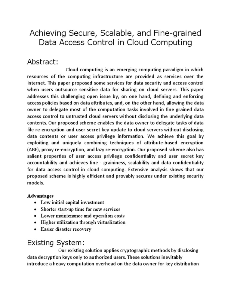 Secure Cloud Data Access Control | PDF | Peer To Peer | Multicast
