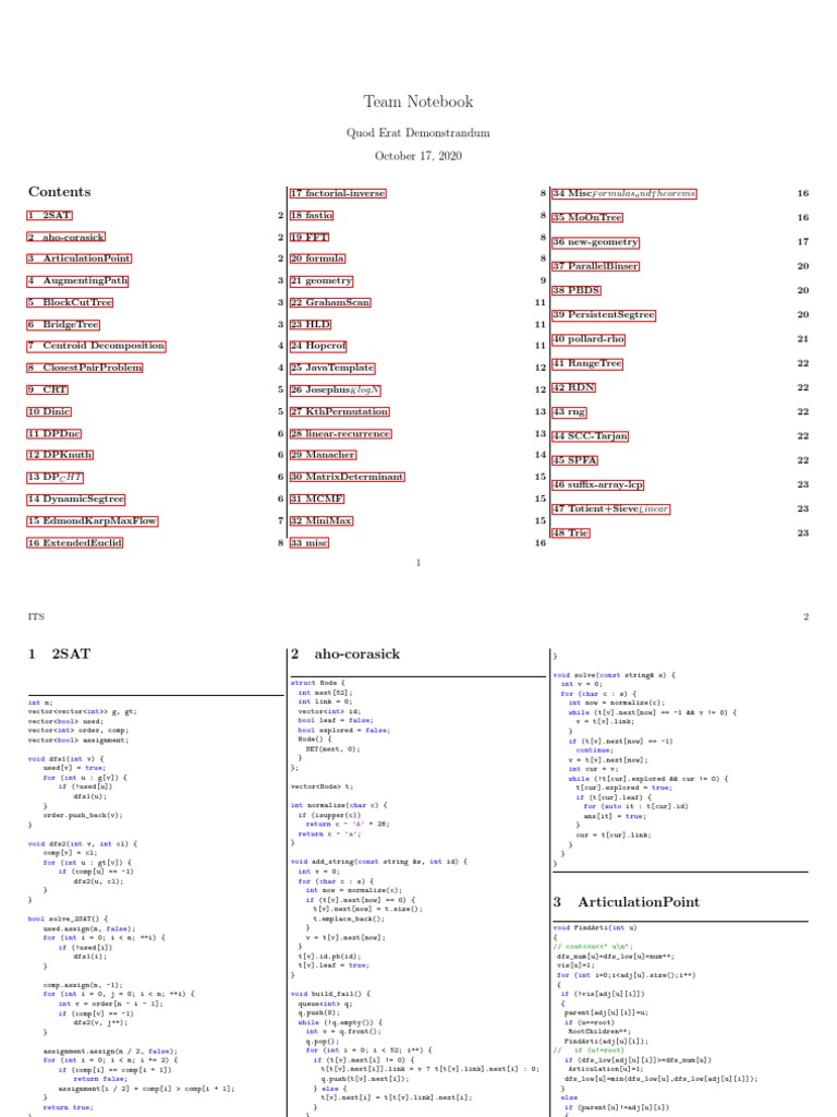 Team Notebook: Quod Erat Demonstrandum October 17, 2020 | PDF ...
