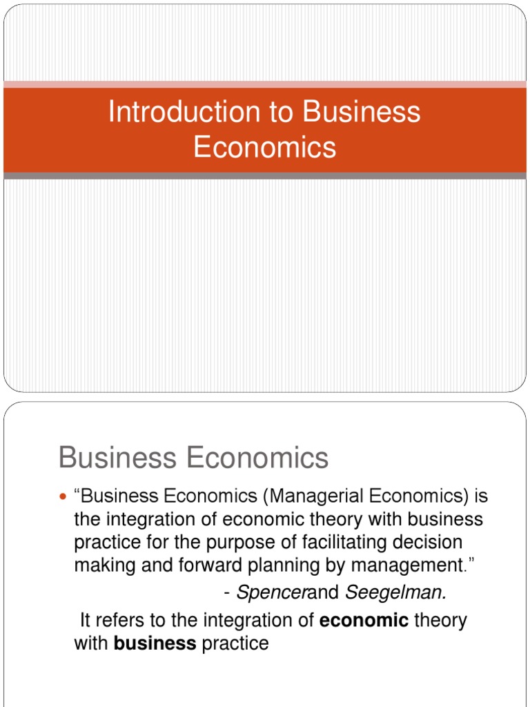 Introduction To Business Economics | PDF | Economics | Business Economics