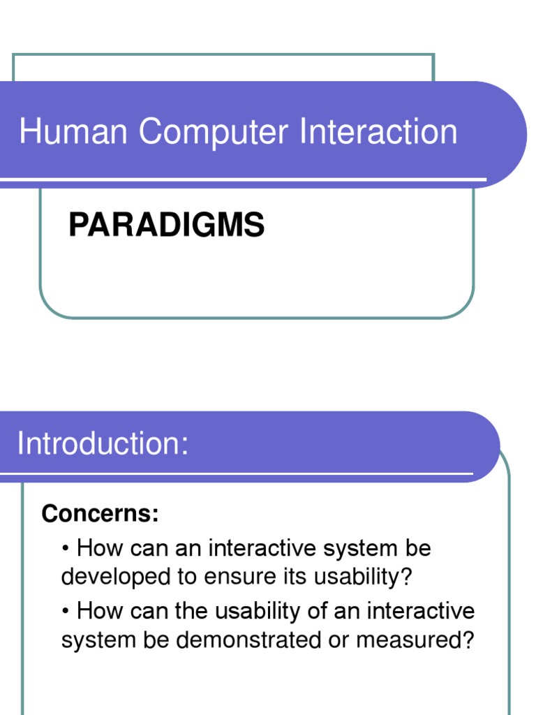 HCI Chapter 4 Paradigms | PDF | Usability | Graphical User Interfaces