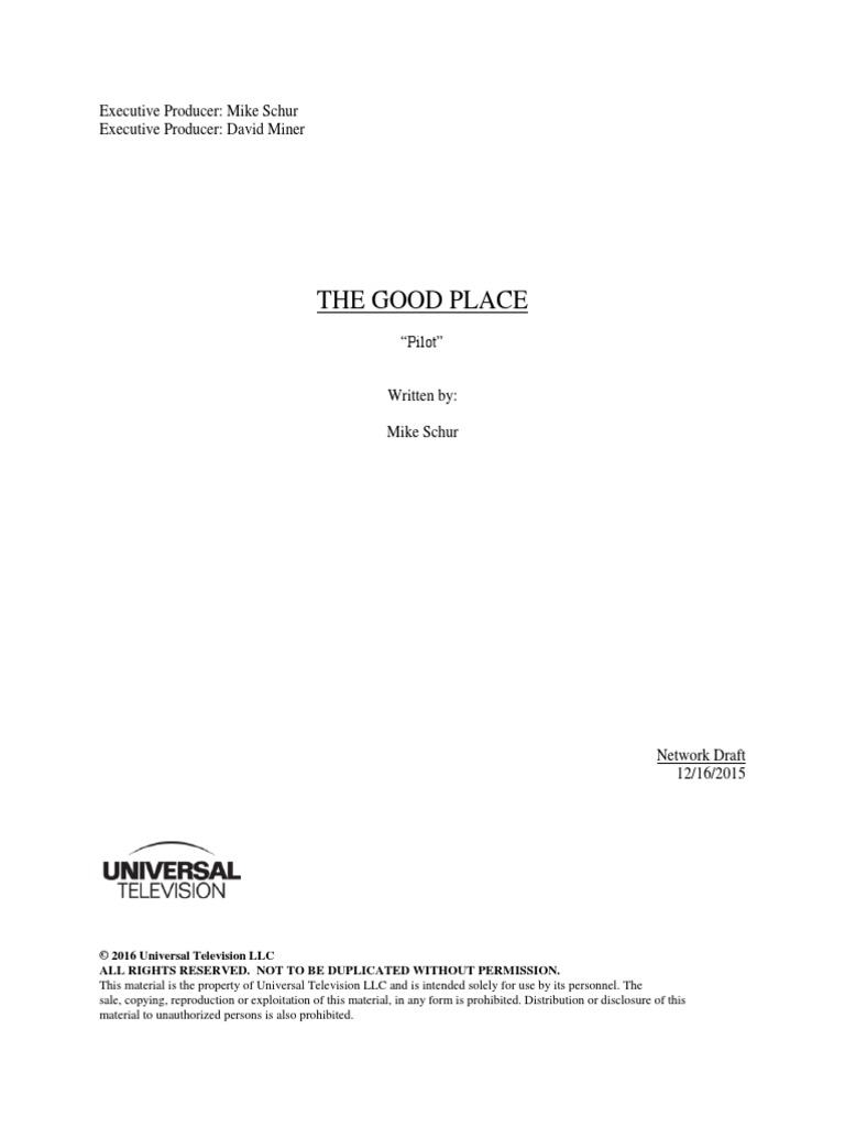 The Good Place Episode 101 | PDF
