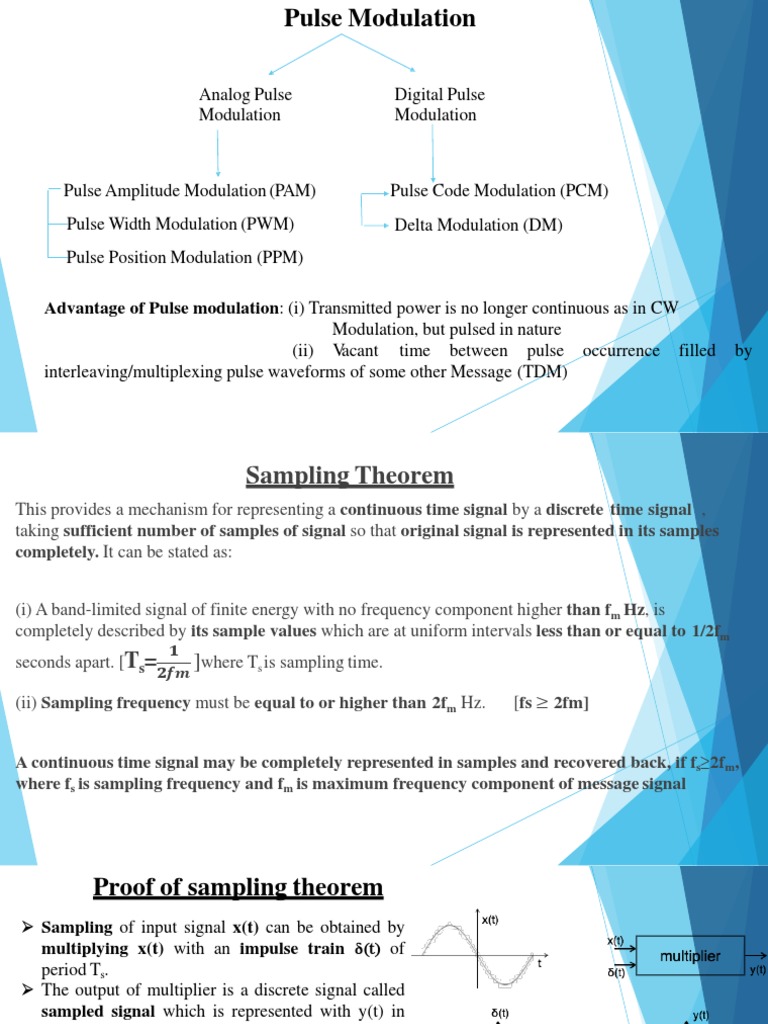 Pulse Modulation | PDF | Multiplexing | Sampling (Signal Processing)