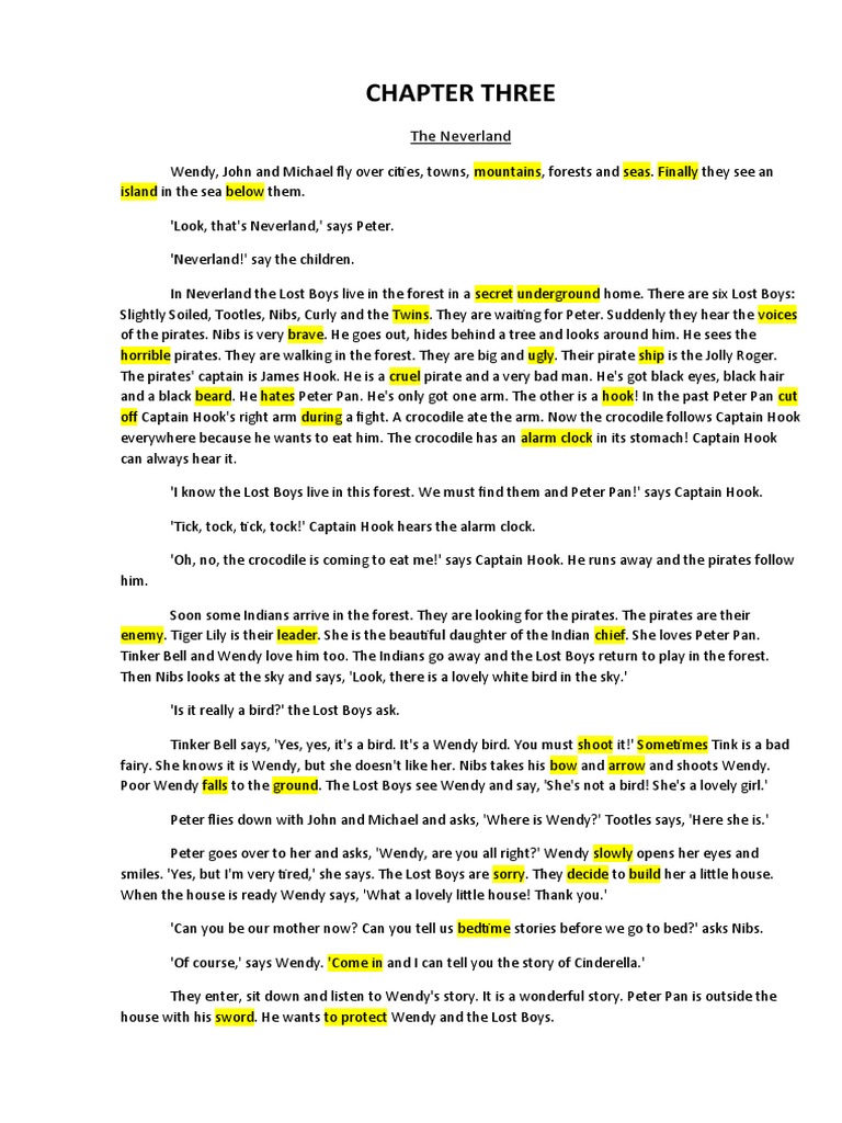 Peter Pan (Chapter III) | PDF | Lost Boys (Peter Pan) | Peter Pan