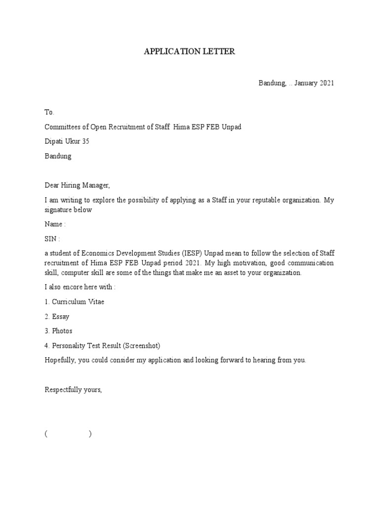 Contoh Application Letter | PDF | Art