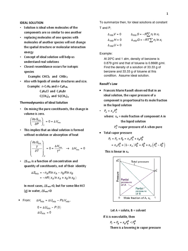 Ideal Solns, Colig Props | PDF | Distillation | Phase (Matter)