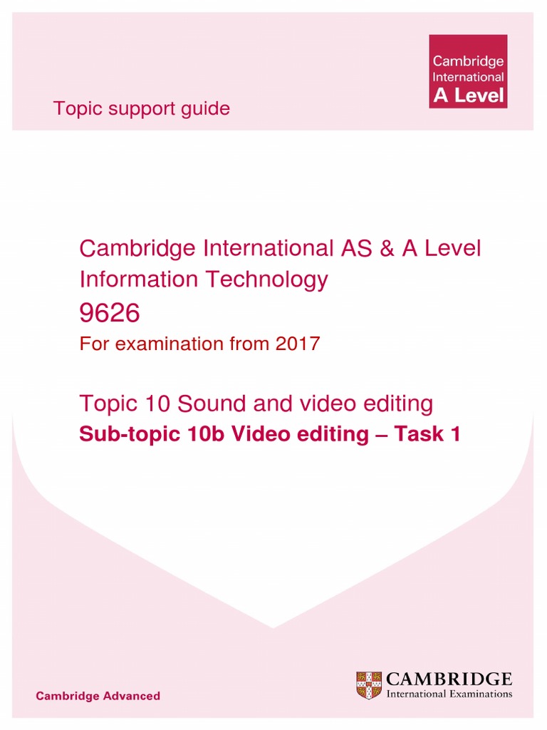 Cambridge International AS & A Level Information Technology: Topic ...