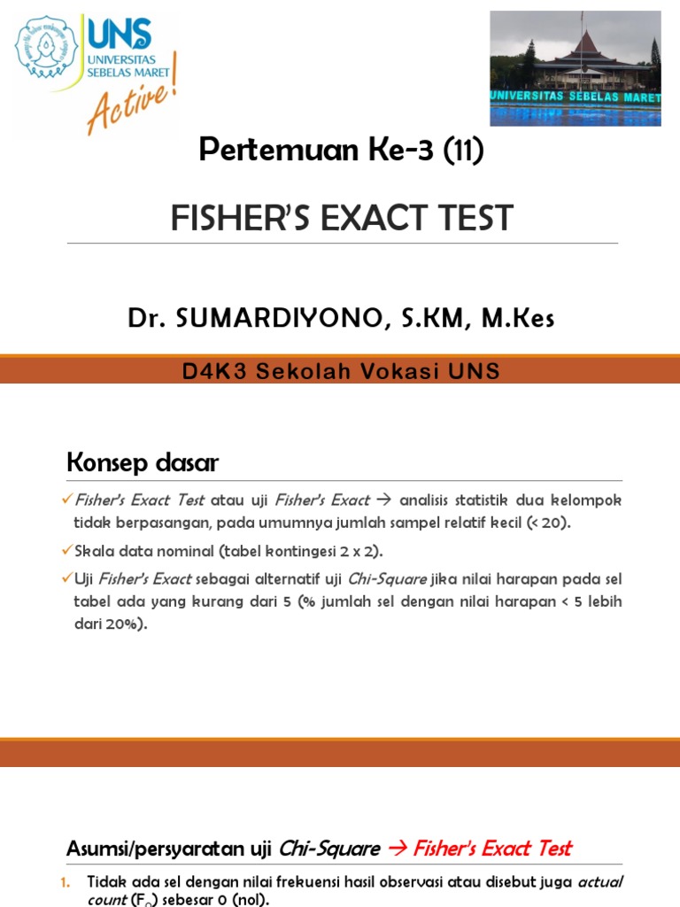 Uji Fisher's Exact untuk Analisis MSDs | PDF | Kesehatan Holistik ...