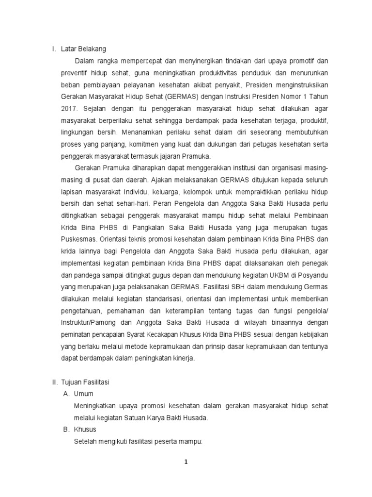 PANDUAN STANDARISASI PEMBINAAN KRIDA BINA PHBS - Edit4 Intan | PDF