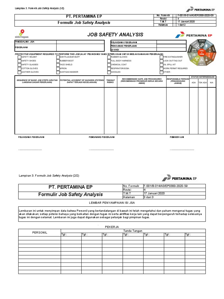 Master Form JSA 2020 Terbaru | PDF
