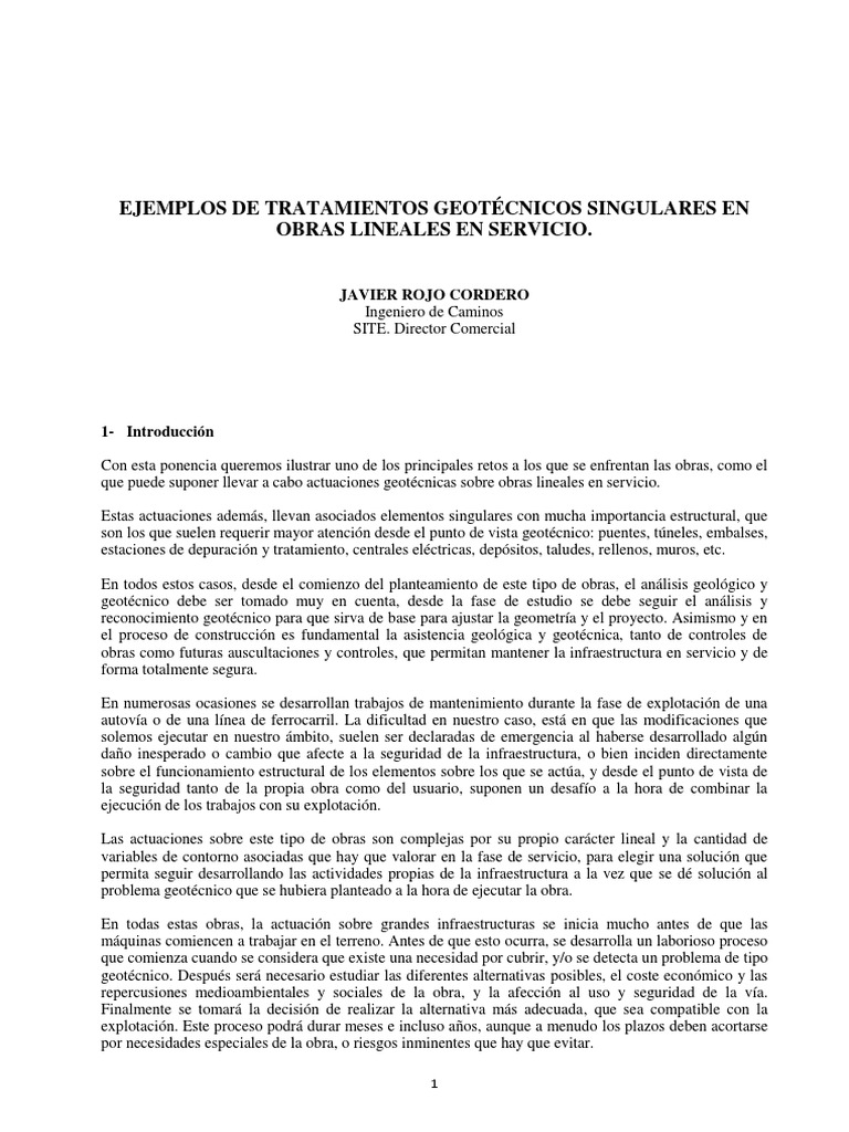 Tratamientos Geotécnicos en Obras Lineales | PDF | Fundación profunda ...