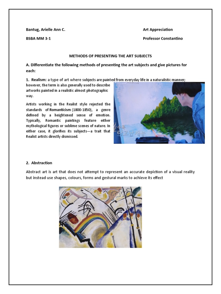 AAC. MM 3-1 Methods of Presenting Art | PDF | Composition (Visual Arts ...