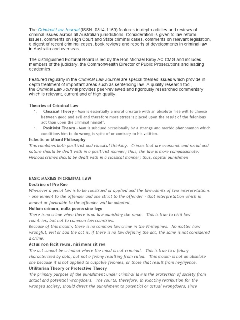 Criminal Law Journal | PDF | Crime & Violence | Crime Thriller