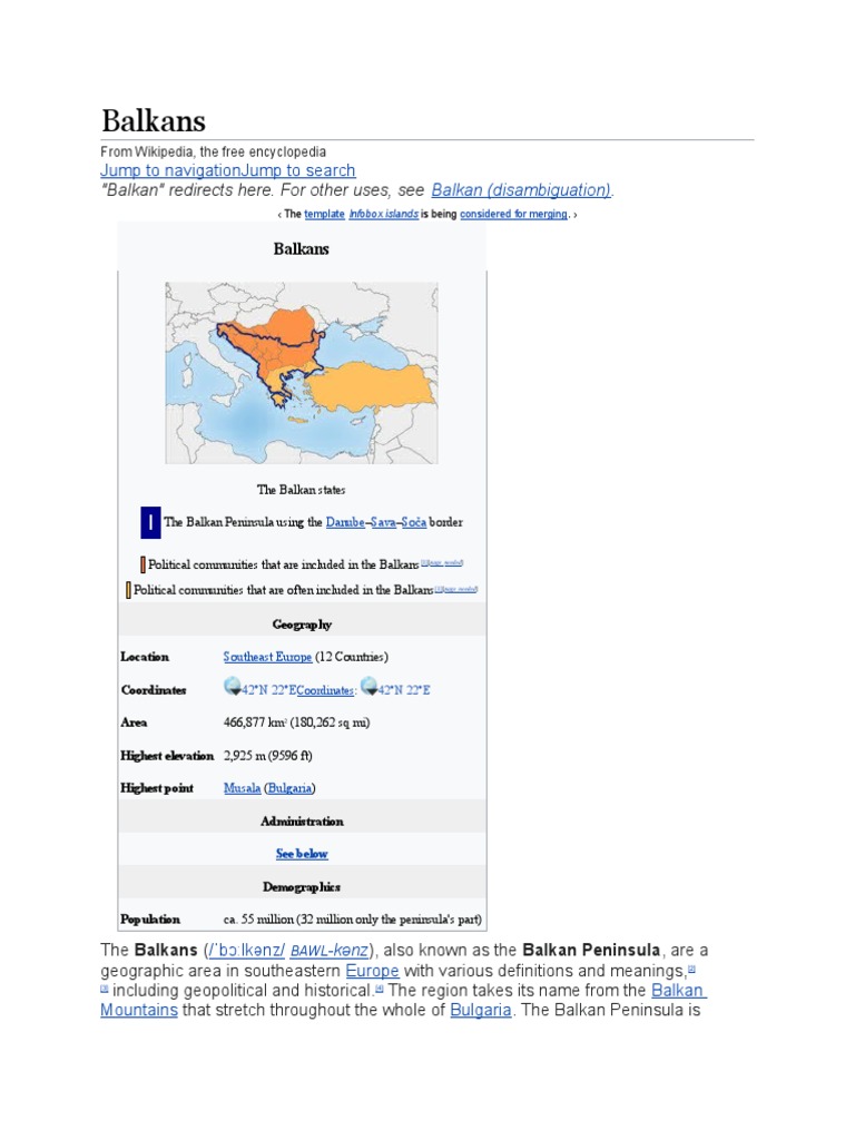 Balkans: Jump To Navigation Jump To Search | PDF | Balkans | Geography