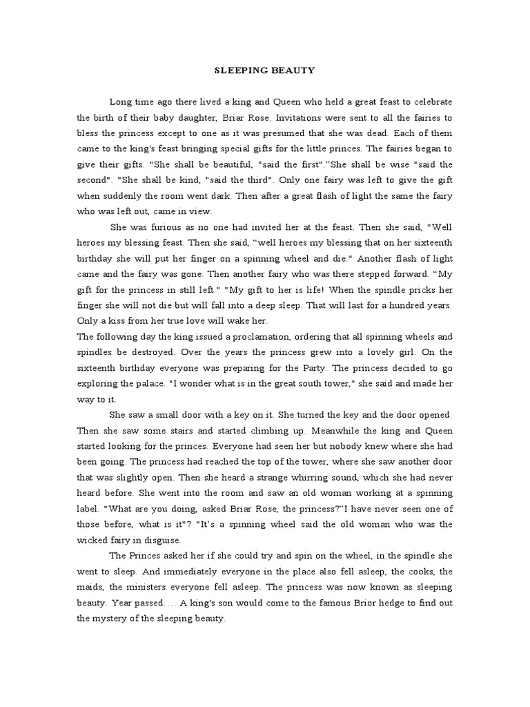 A Tale as Old as Time: The Story of Sleeping Beauty | PDF | Sleeping ...