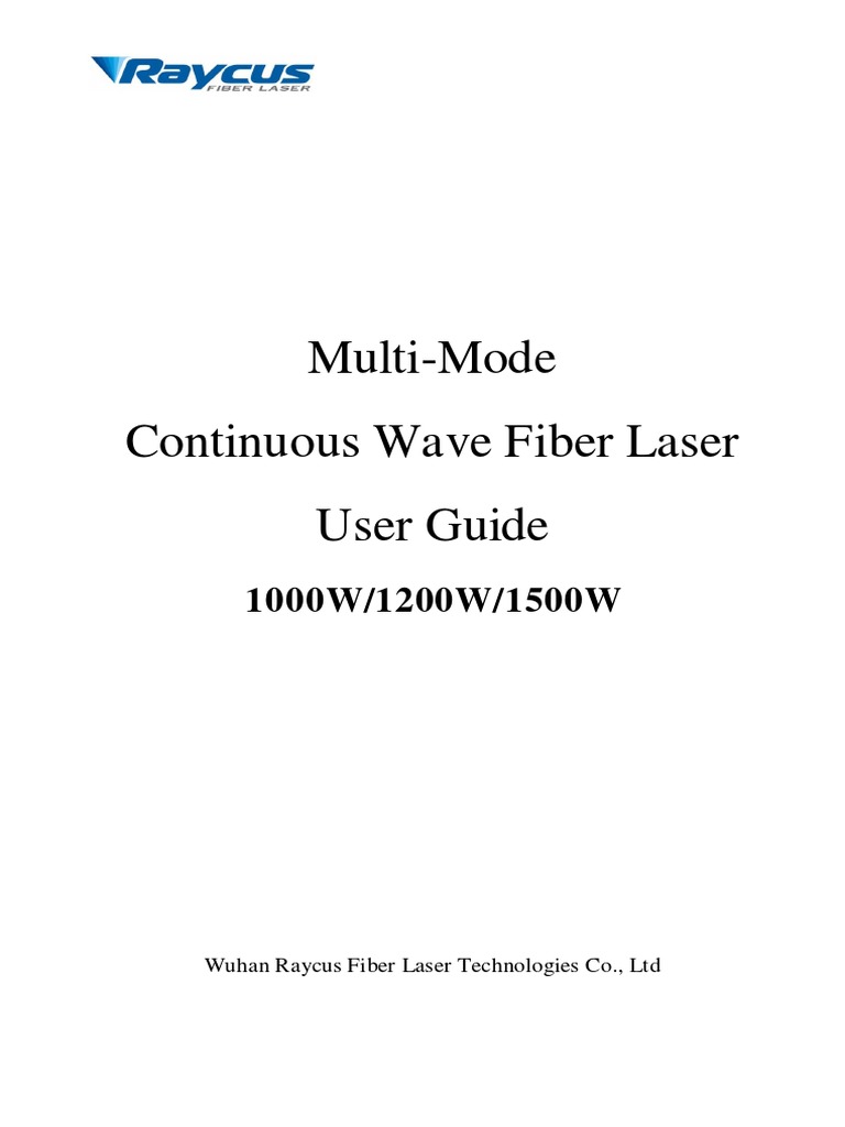 User Guide-Raycus-1000W-1500W-CW - V1.1 | PDF | Electrical Connector ...