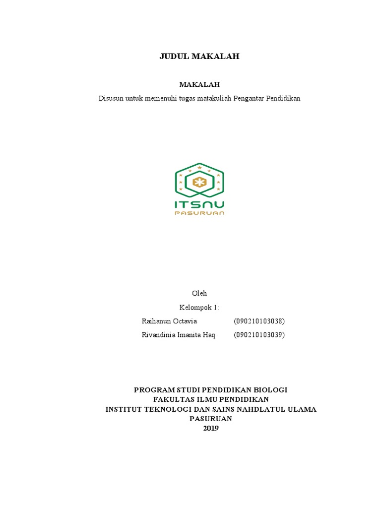 Contoh Cover Makalah Untuk Maba | PDF